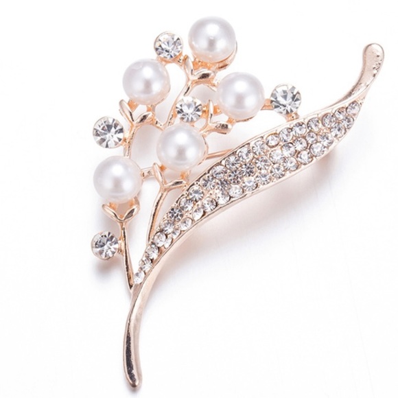 Jewelry | Spring Pearl Flower Cluster Bouquet Rose Gold Tone Brooch ...